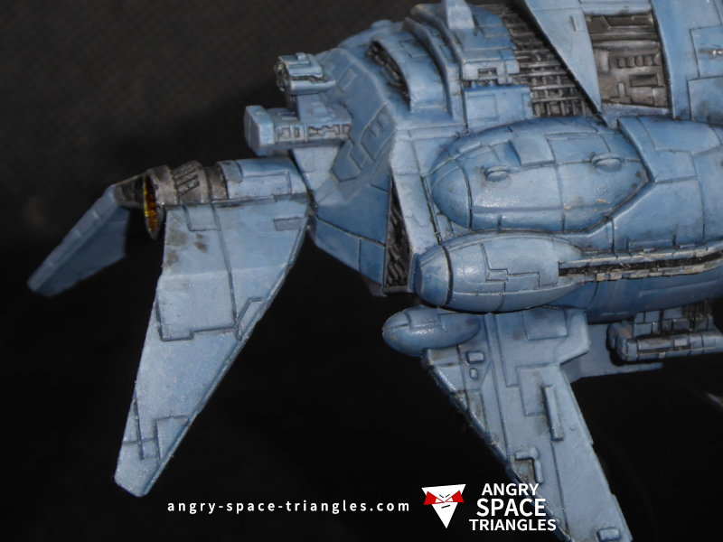 Painted Rebel Assault Frigate MkII in Blue with Flames