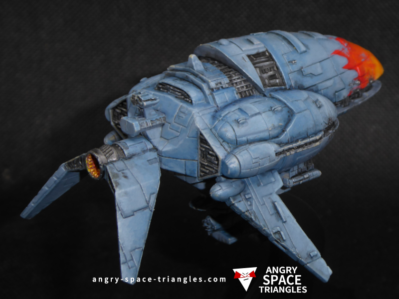 Painted Rebel Assault Frigate MkII in Blue with Flames