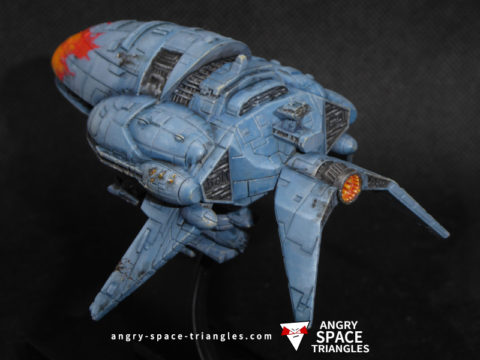 Painted Rebel Assault Frigate MkII in Blue with Flames