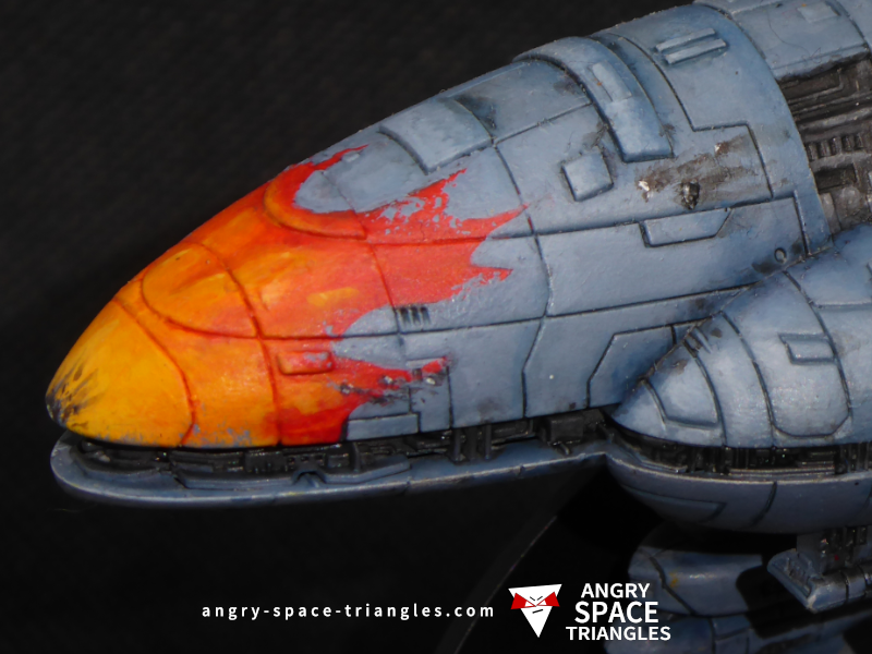 Painted Rebel Assault Frigate MkII in Blue with Flames
