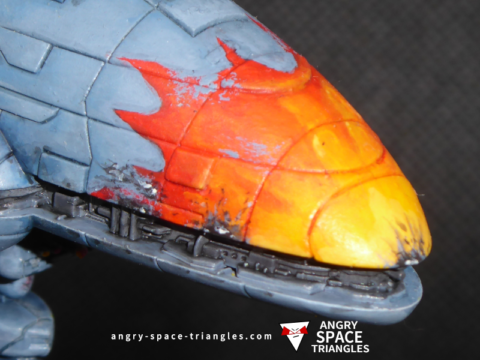 Painted Rebel Assault Frigate MkII in Blue with Flames